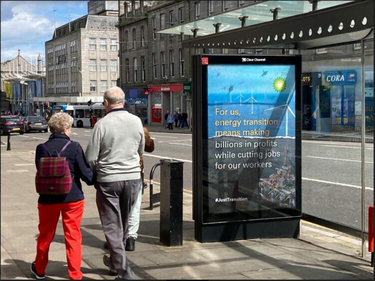 Fake BP and Shell billboards appear across Aberdeen ahead of oil ...